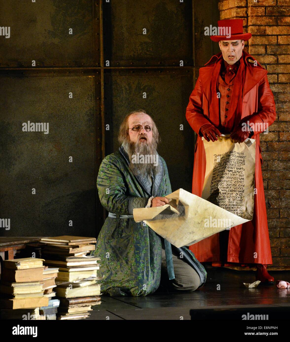 Leipzig, Germany. 09th Oct, 2014. A photo of the dress rehearsal shows ...