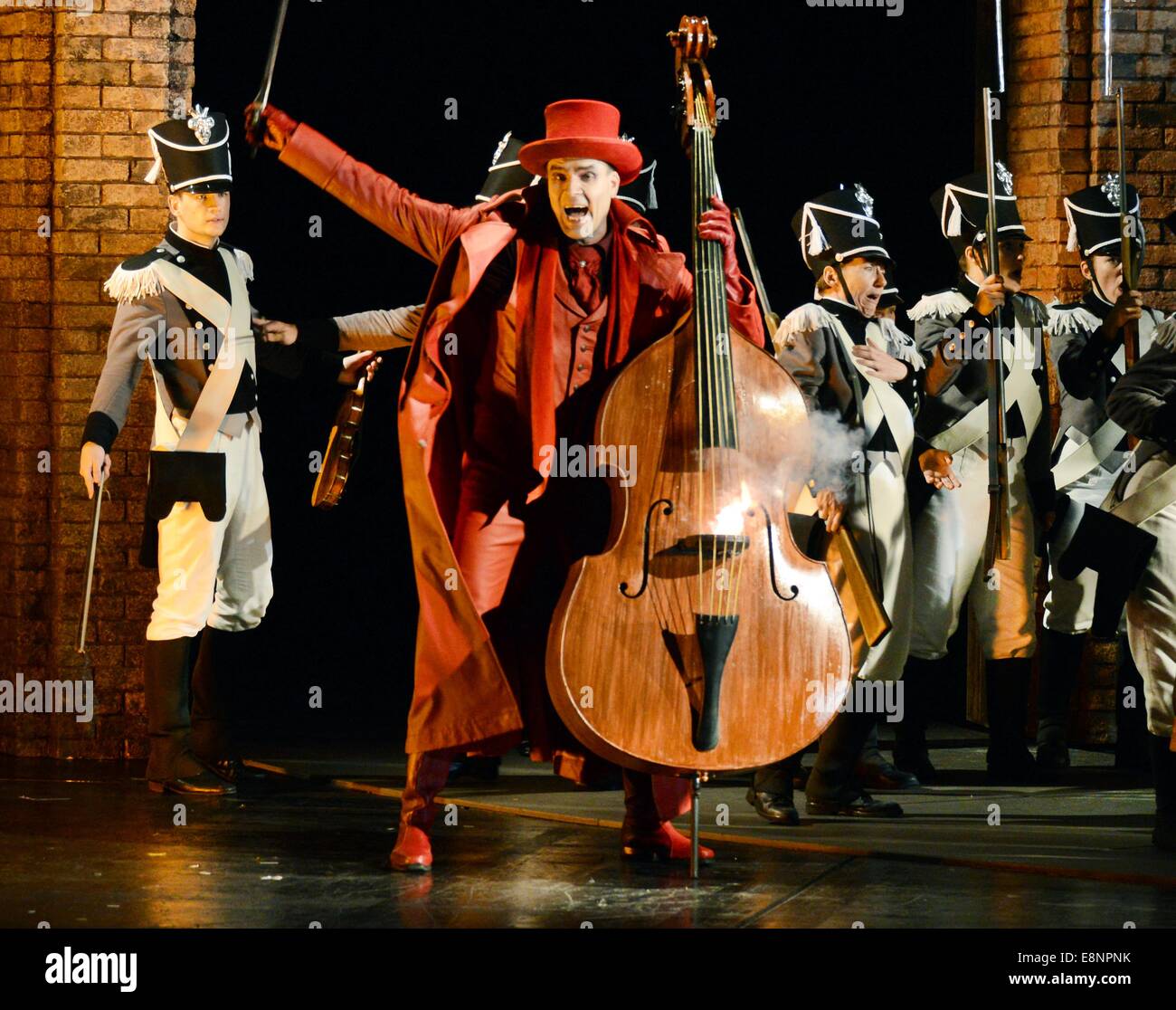 Leipzig, Germany. 09th Oct, 2014. A photo of the dress rehearsal shows ...