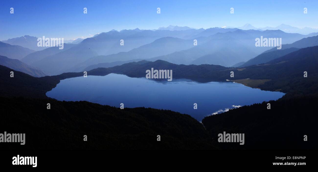 Mugu. 12th Oct, 2014. Photo taken on Oct. 12, 2014 shows Rara lake in ...