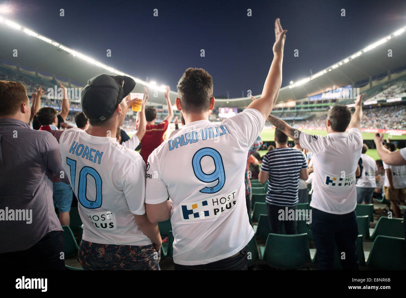 Sydney, Australia. 11th Oct, 2014. Melbourne City Fans cheer for their ...