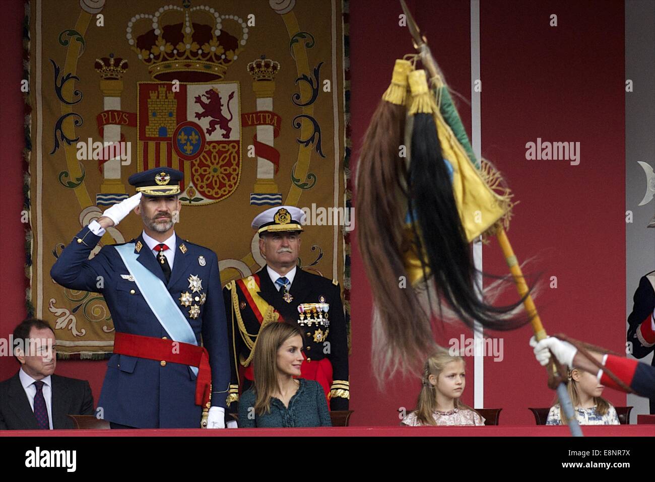 Madrid, Spain. 12th Oct, 2014. King Felipe VI of Spain, Queen Letizia ...