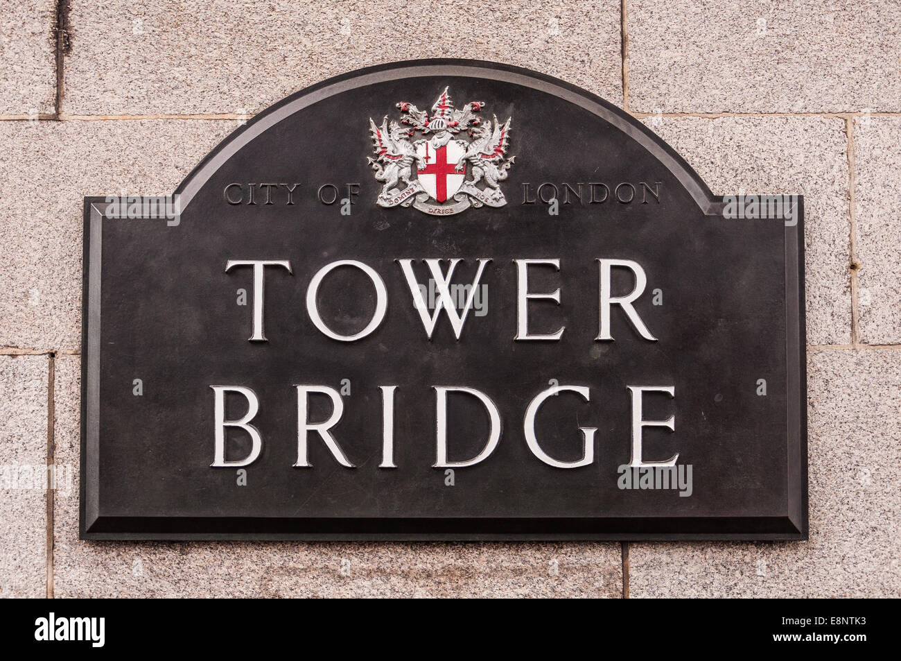 Tower Bridge signboard Stock Photo - Alamy