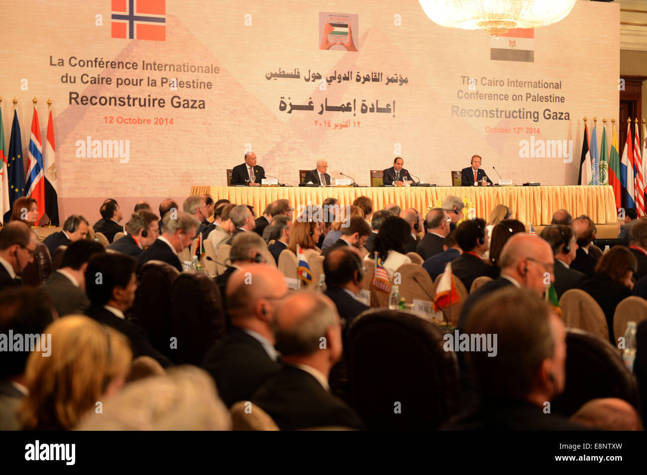 Cairo, Egypt. 12th Oct, 2014. (Back from L-R) Egypt s Foreign Minister ...
