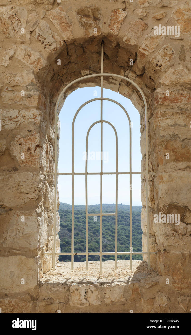 window of an old fortress with a lattice Stock Photo - Alamy