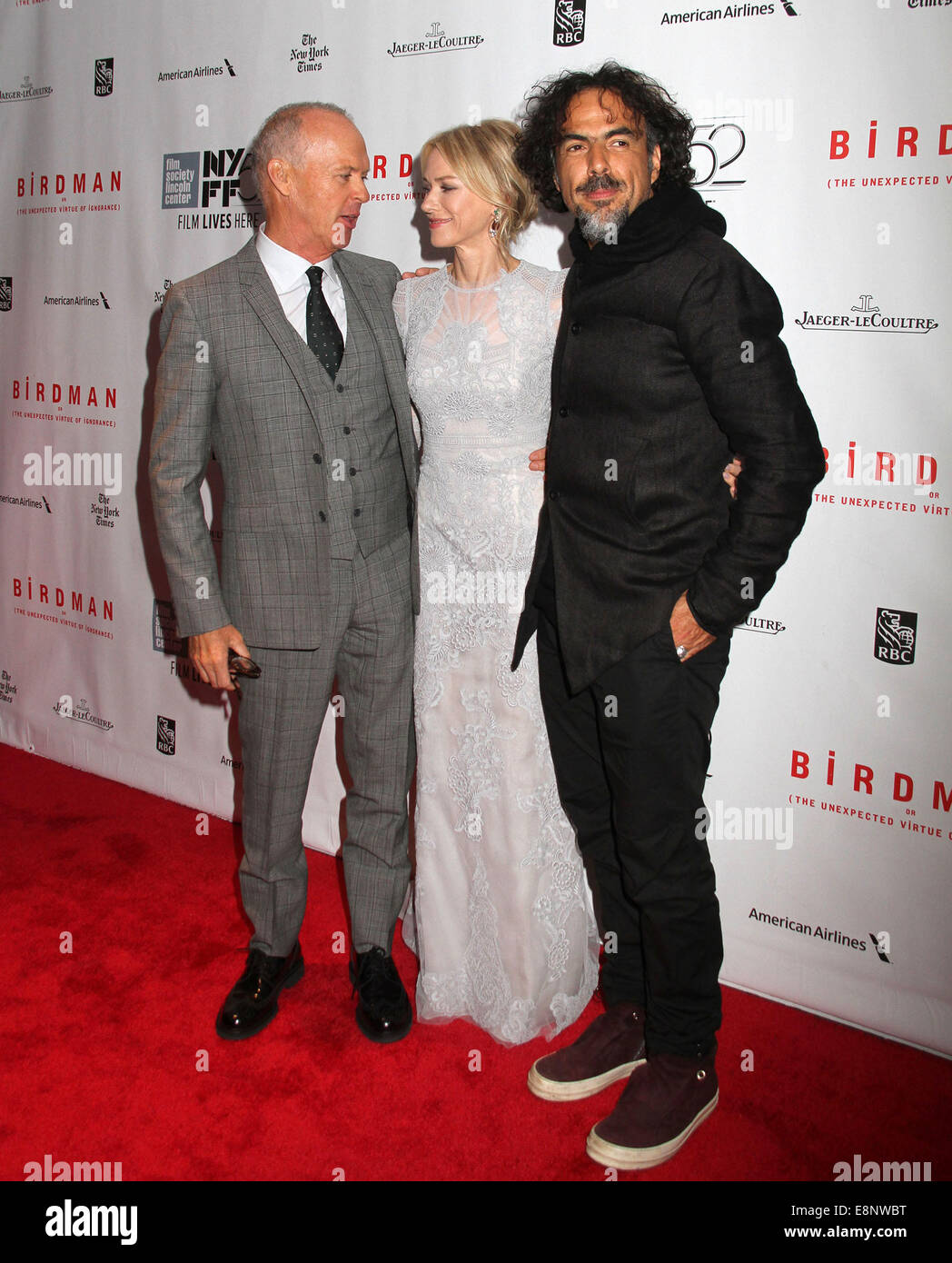 Oct. 11, 2014 - New York, New York, U.S. - Actor MICHAEL KEATON, NAOMI ...