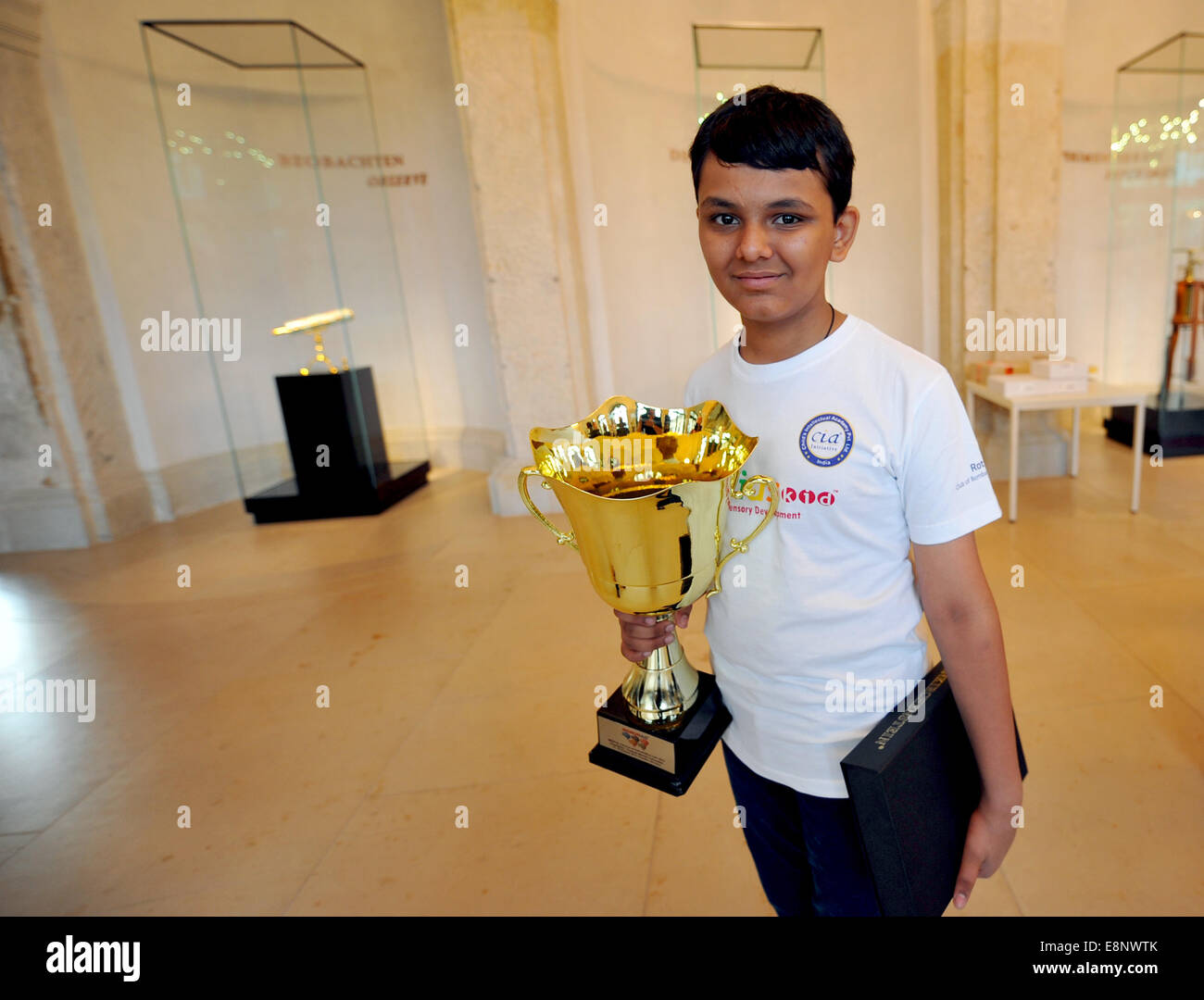 Dresden, Germany. 12th Oct, 2014. 13 year old Granth Thakkar from India ...