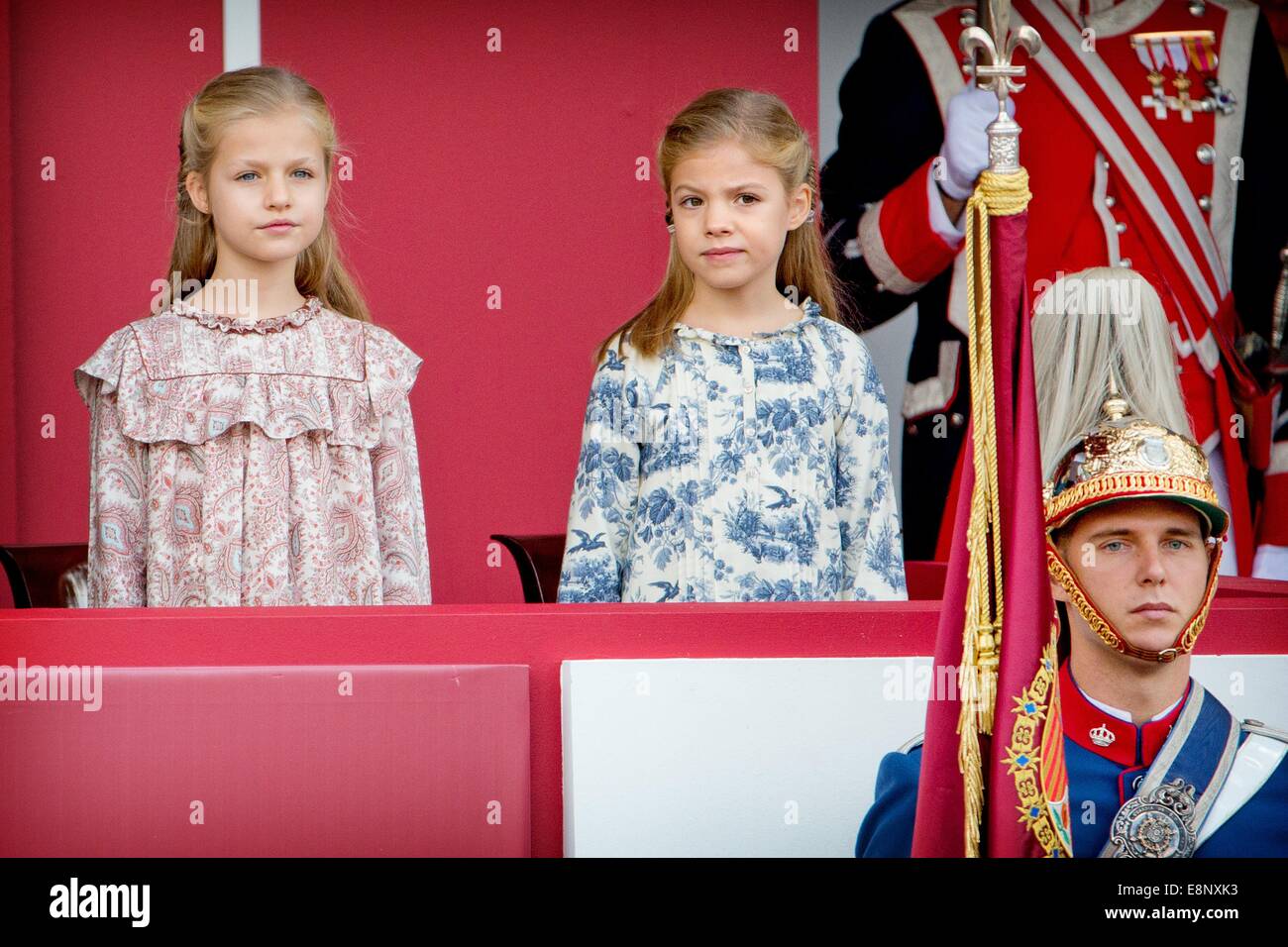 Madrid, Spain. 12th Oct, 2014. (L-R) Spanish Princesses Leonor and ...