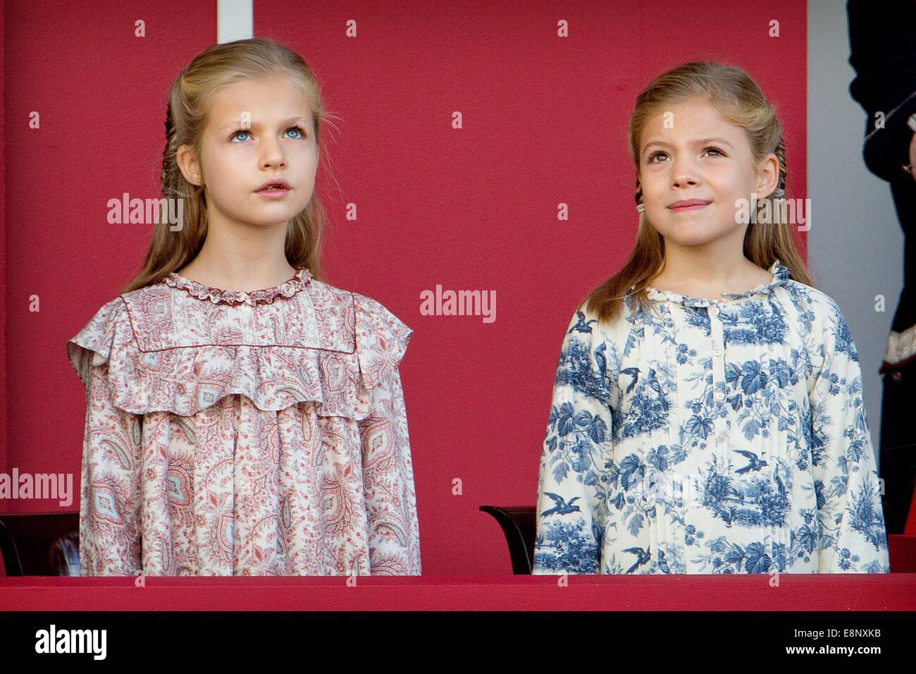 Madrid, Spain. 12th Oct, 2014. (L-R) Spanish Princesses Leonor and ...