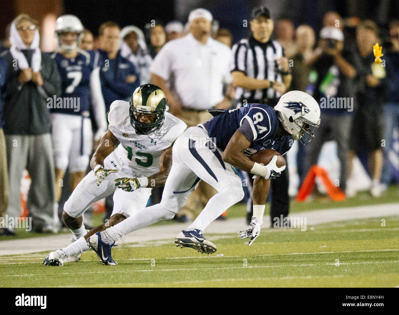 Reno, Nevada, USA. 11th Oct, 2014. With flags flying for offensive pass ...
