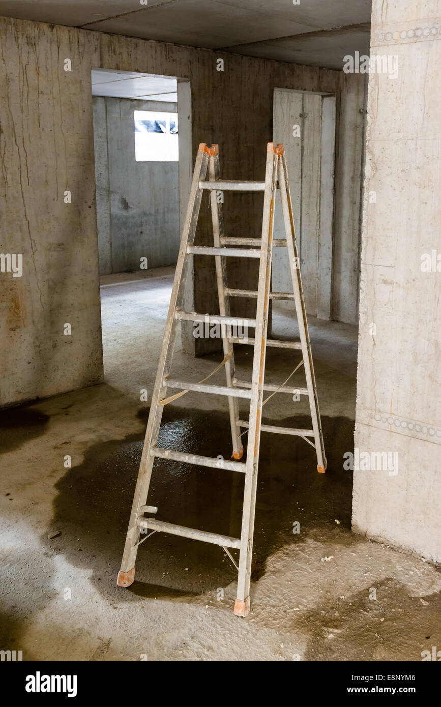 Ladder in rooms on a construction site Stock Photo - Alamy