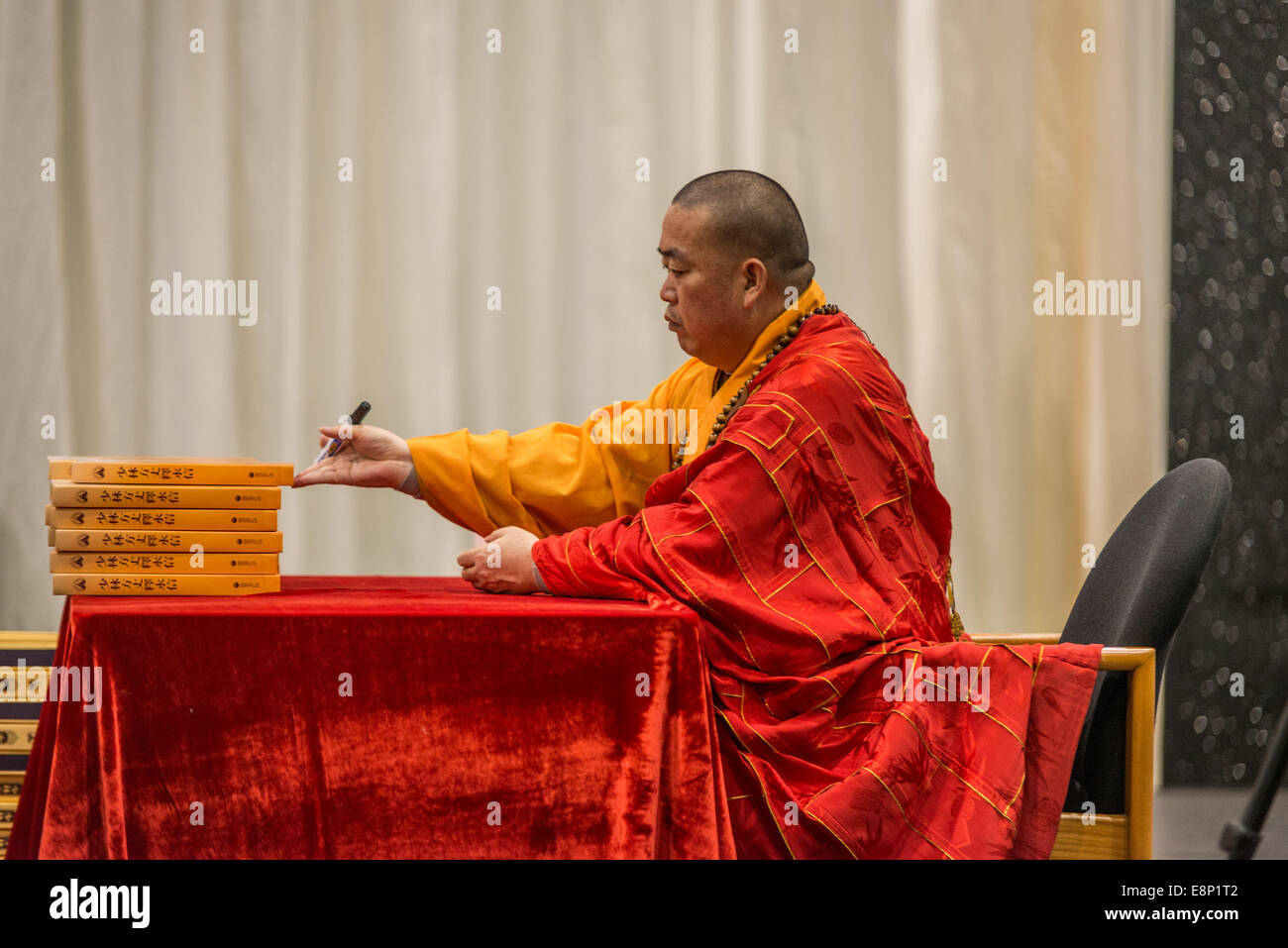The Abbot of Shaolin Temple Shi Yongxin signing his book in London ...