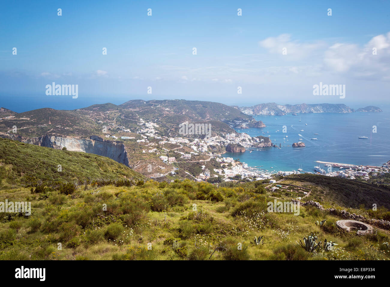 Panorama View of Mediterranean Island Coastline (Ponza, Italy Stock ...
