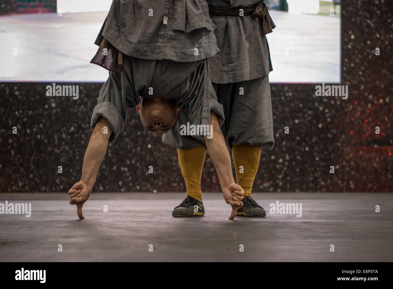 Monks from China's Shaolin Temple show Londoners their skills Stock ...