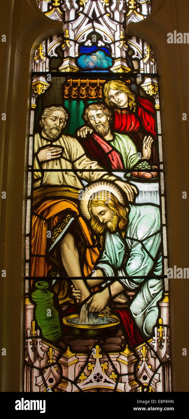 Stained Glass Windows In A Church Stock Photo - Alamy