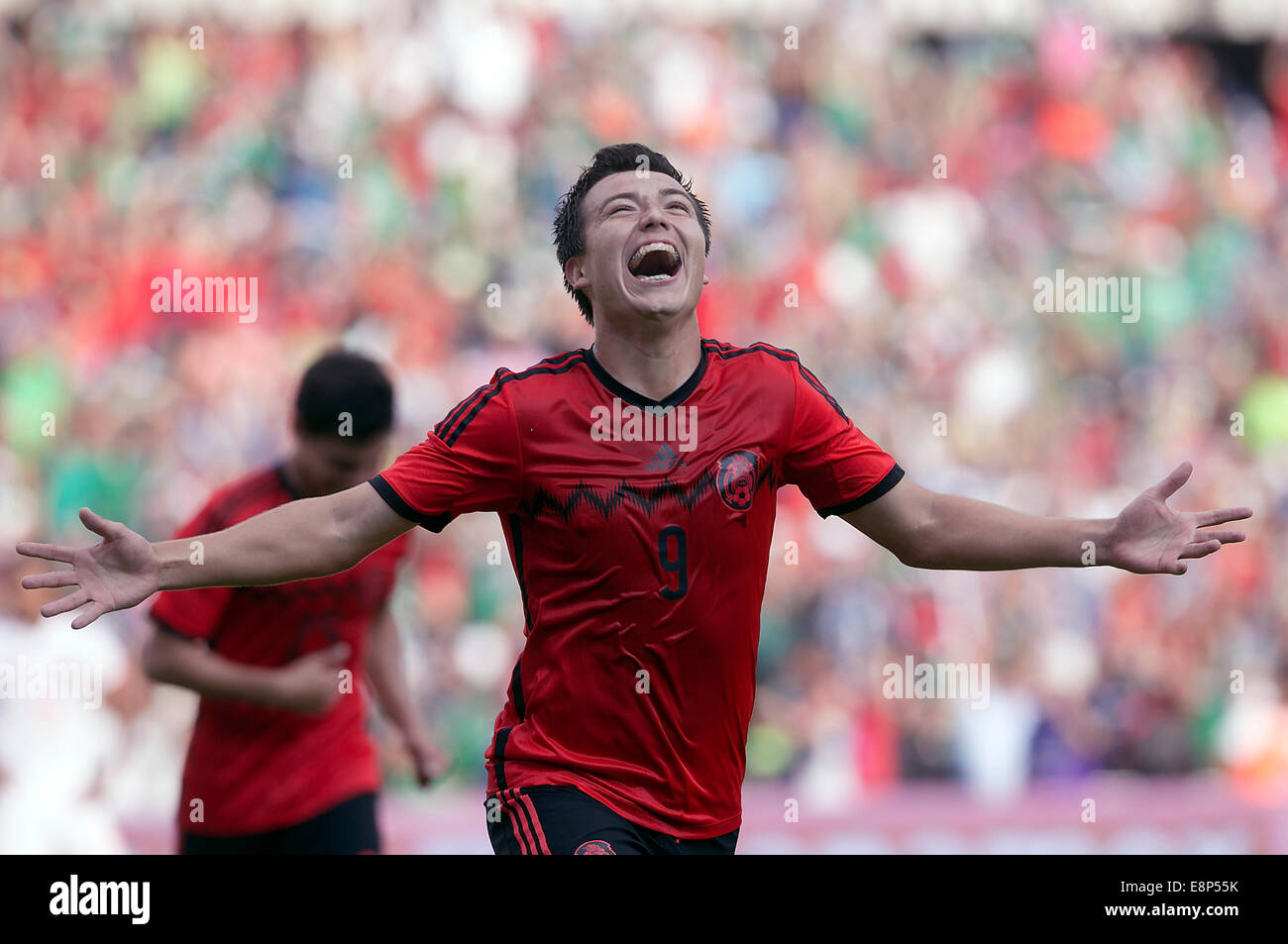 Queretaro, Mexico. 12th Oct, 2014. Mexico's Erick Torres celebrates his ...