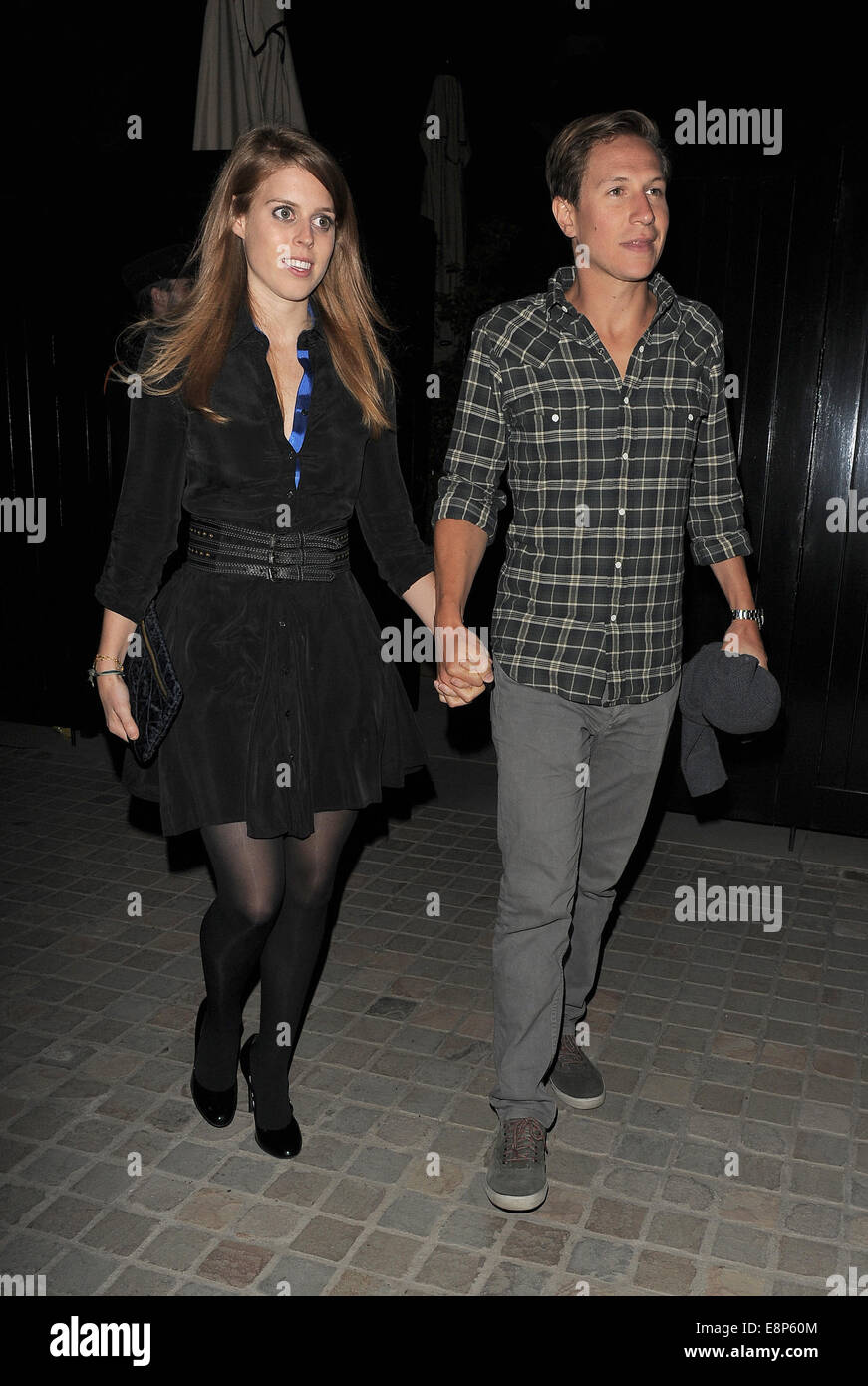 Princess Beatrice and boyfriend Dave Clark leaving the Firehouse Club ...