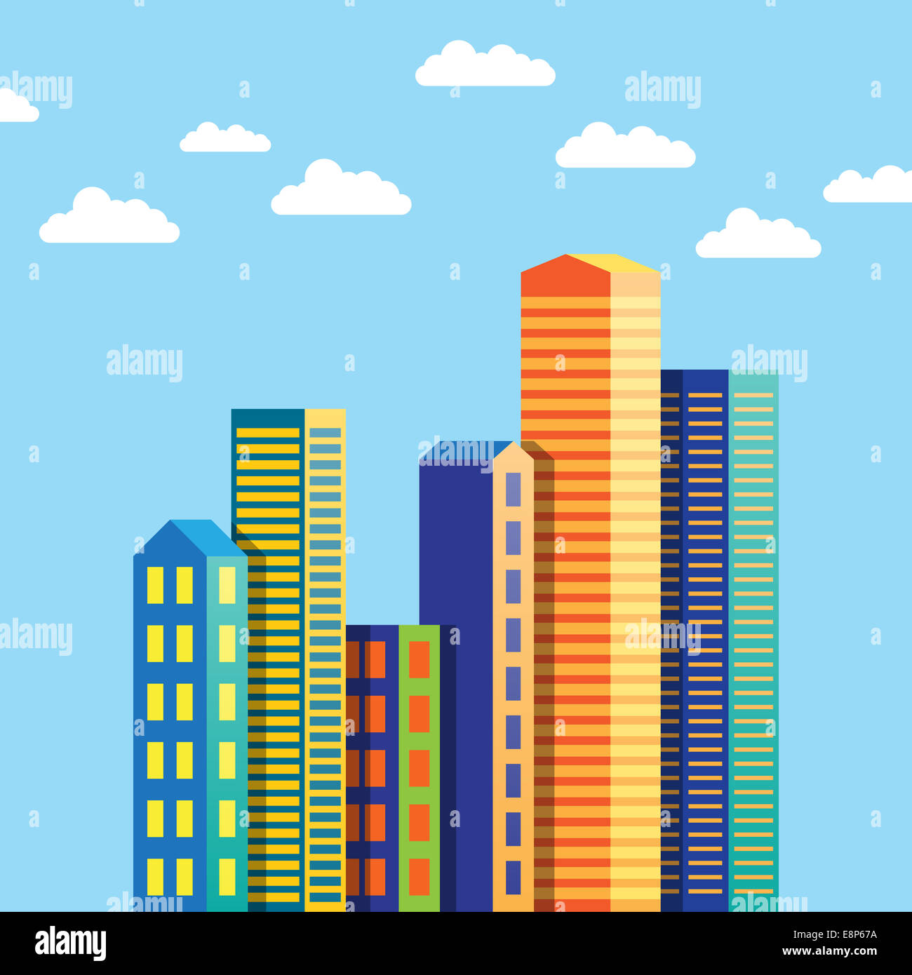 Vector illustration of abstract city building design element Stock ...