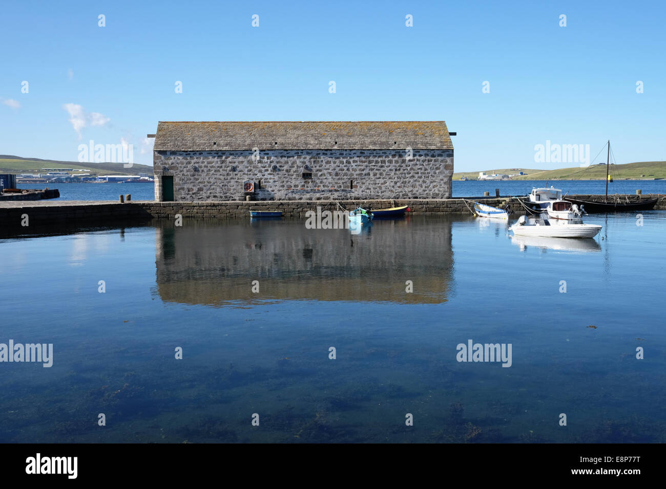Small boats in and around the Hays dock in Lerwick in Shetland Islands ...