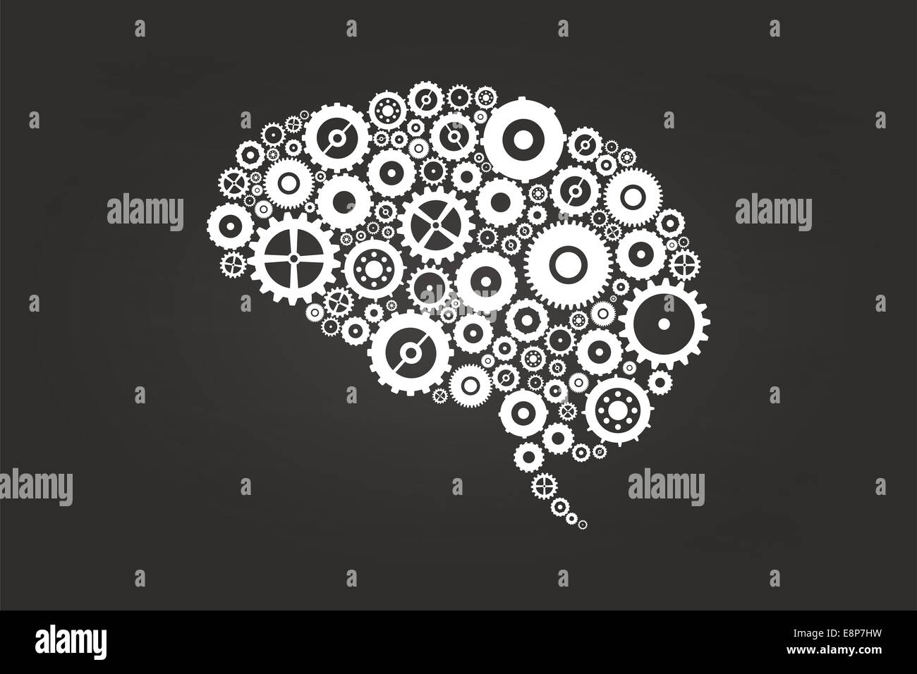 Brain Gears And Cogs On Blackboard Stock Photo - Alamy