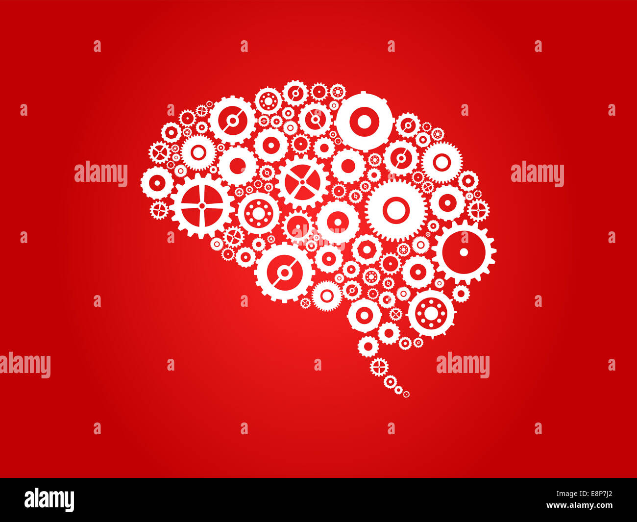 Brain Section Made Of Cogs And Gears Stock Photo - Alamy