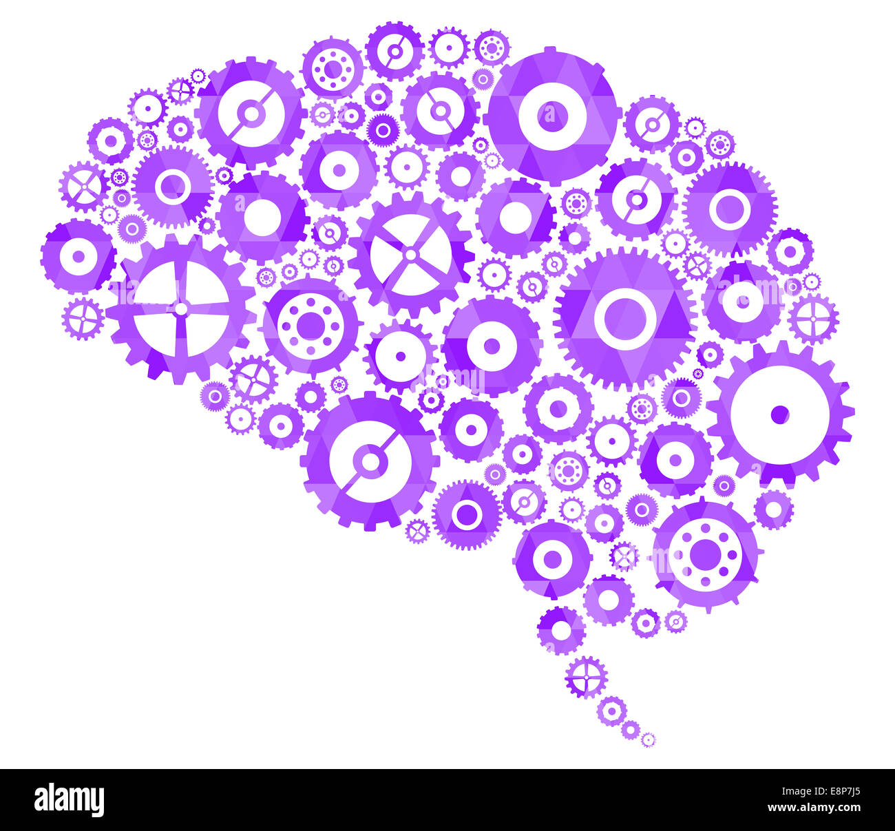 Brain Section Made Of Cogs And Gears Stock Photo - Alamy