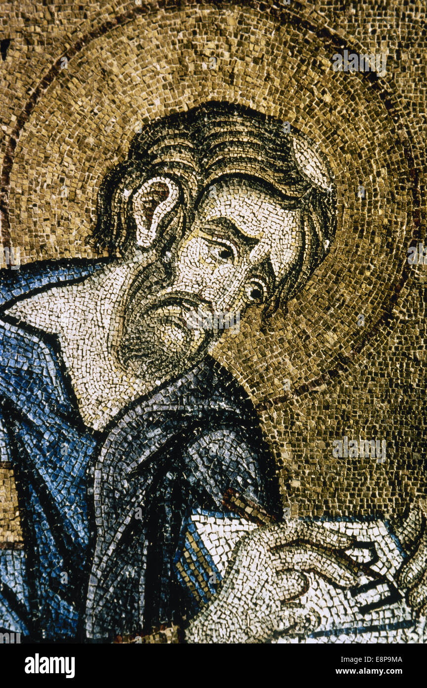 Italy. Venice. Saint Mark's Basilica. Mosaic of Evangelist Saint John ...