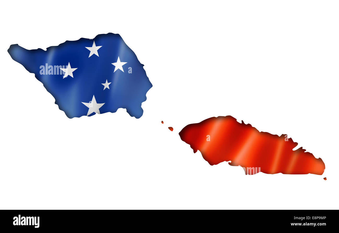 Samoa flag map, three dimensional render, isolated on white Stock Photo - Alamy