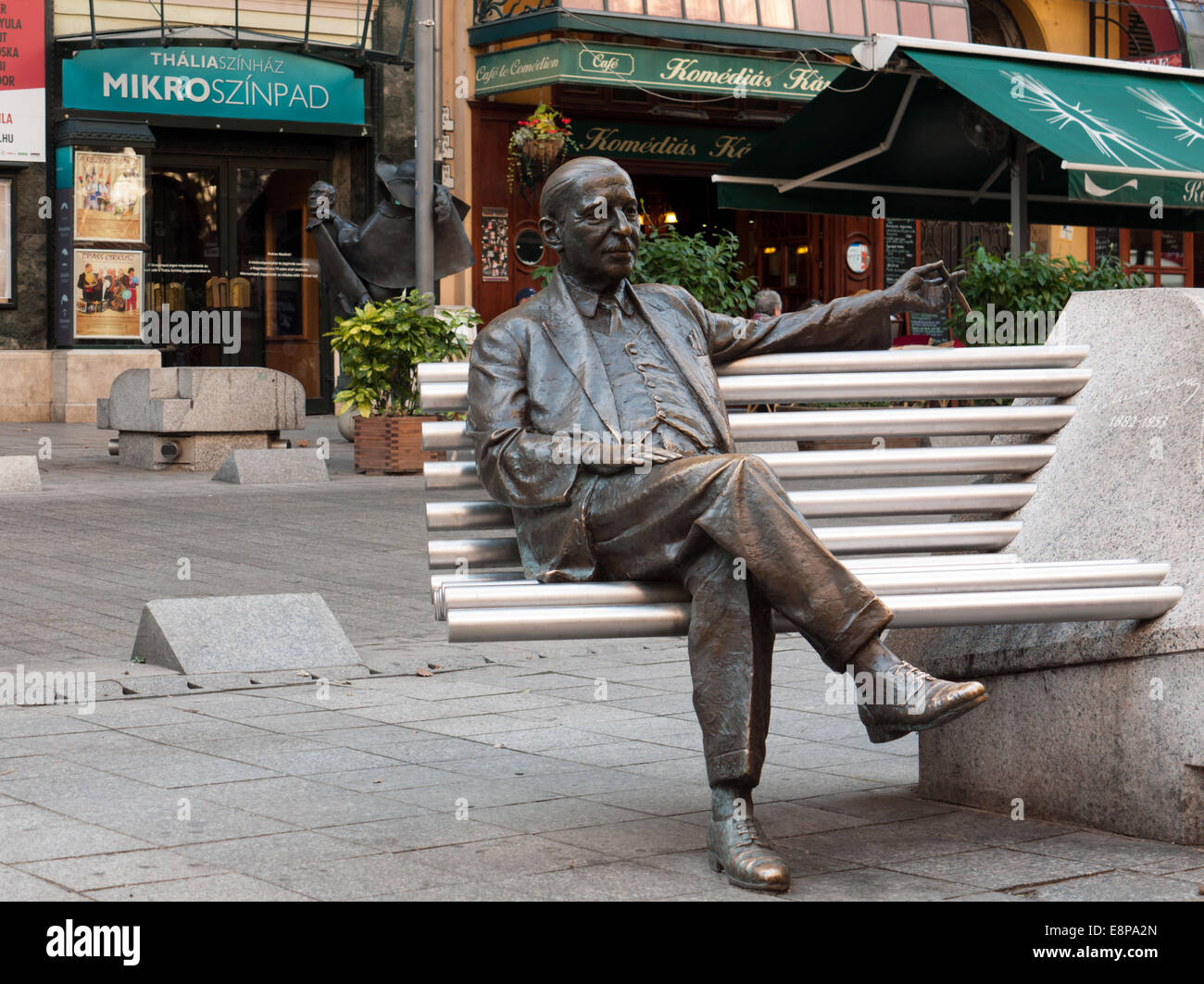 Statue of famous Hungarian operetta composer, Imre (Emmerich) Kálmán in ...