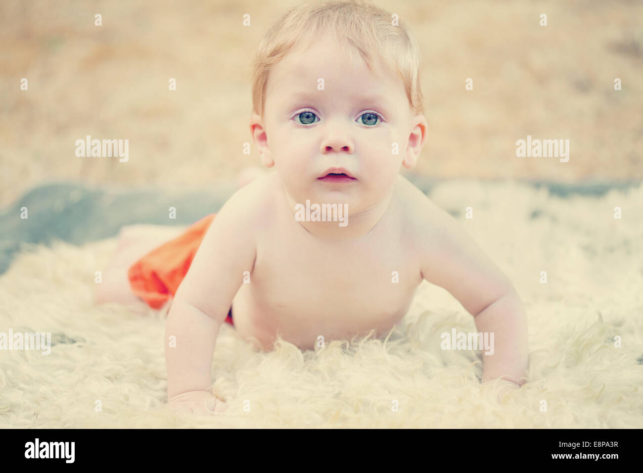 Baby boy portrait Instagram-styled Stock Photo - Alamy