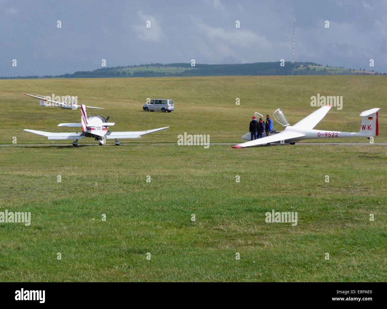 Hesse, Germany. 14th Aug, 2014. Glider airfield at Wasserkuppe mountain ...