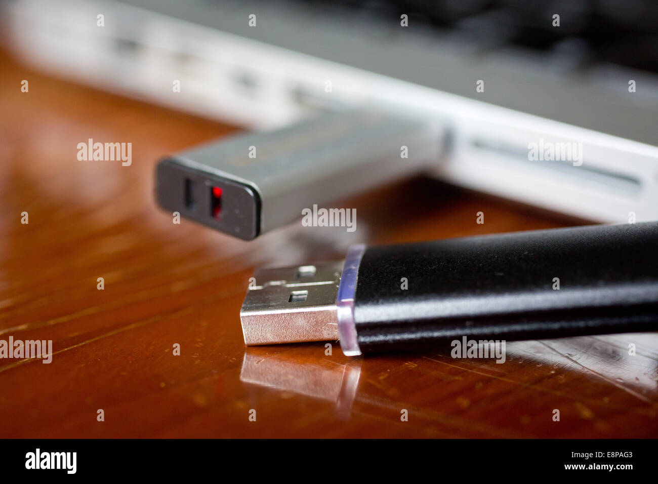 USB flash drive plugged into a MacBook Pro, in October 2014 Stock Photo ...
