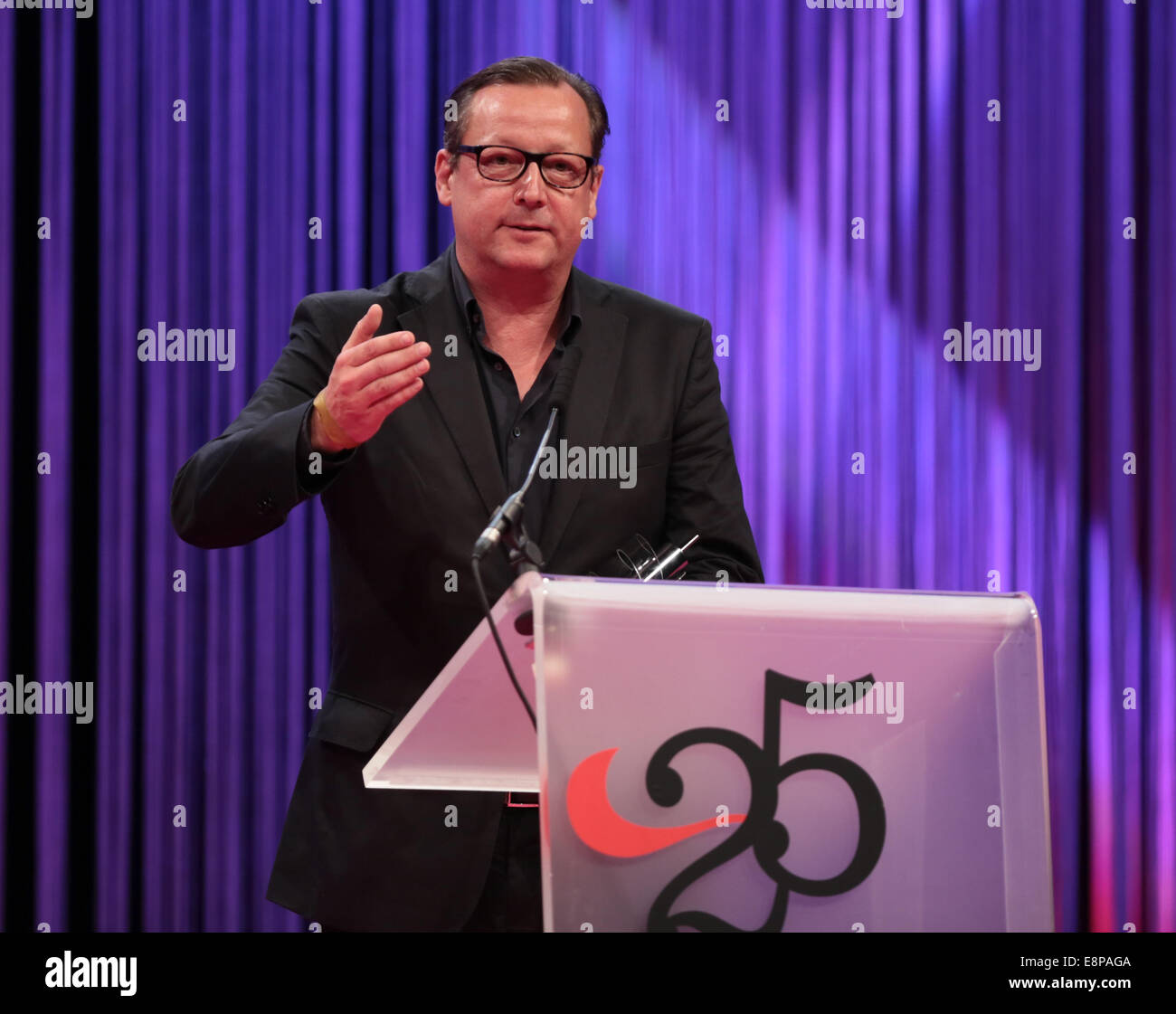 Actor Matthias Brandt gives an acceptance speech after receiving the ...