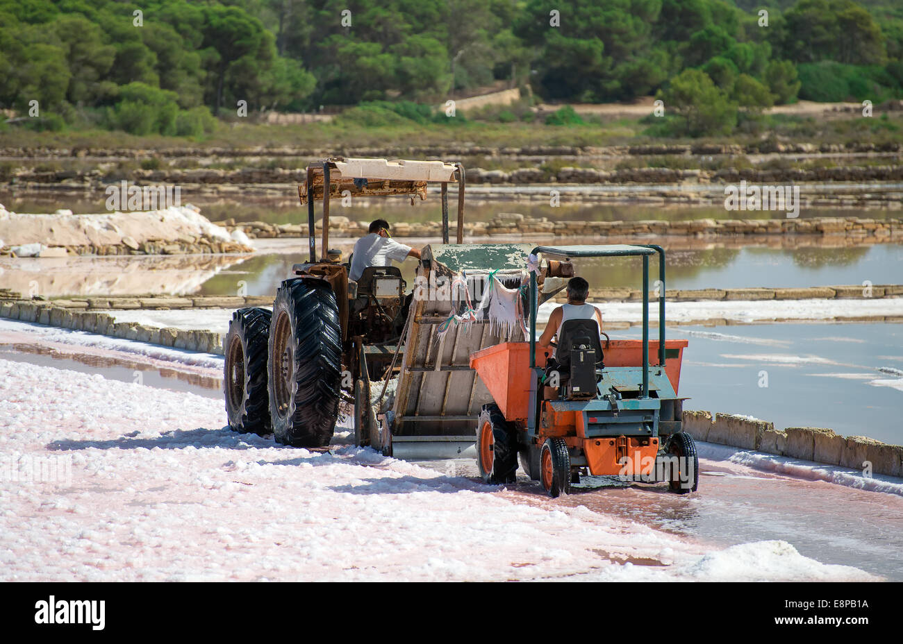 Sea salt production Stock Photo - Alamy
