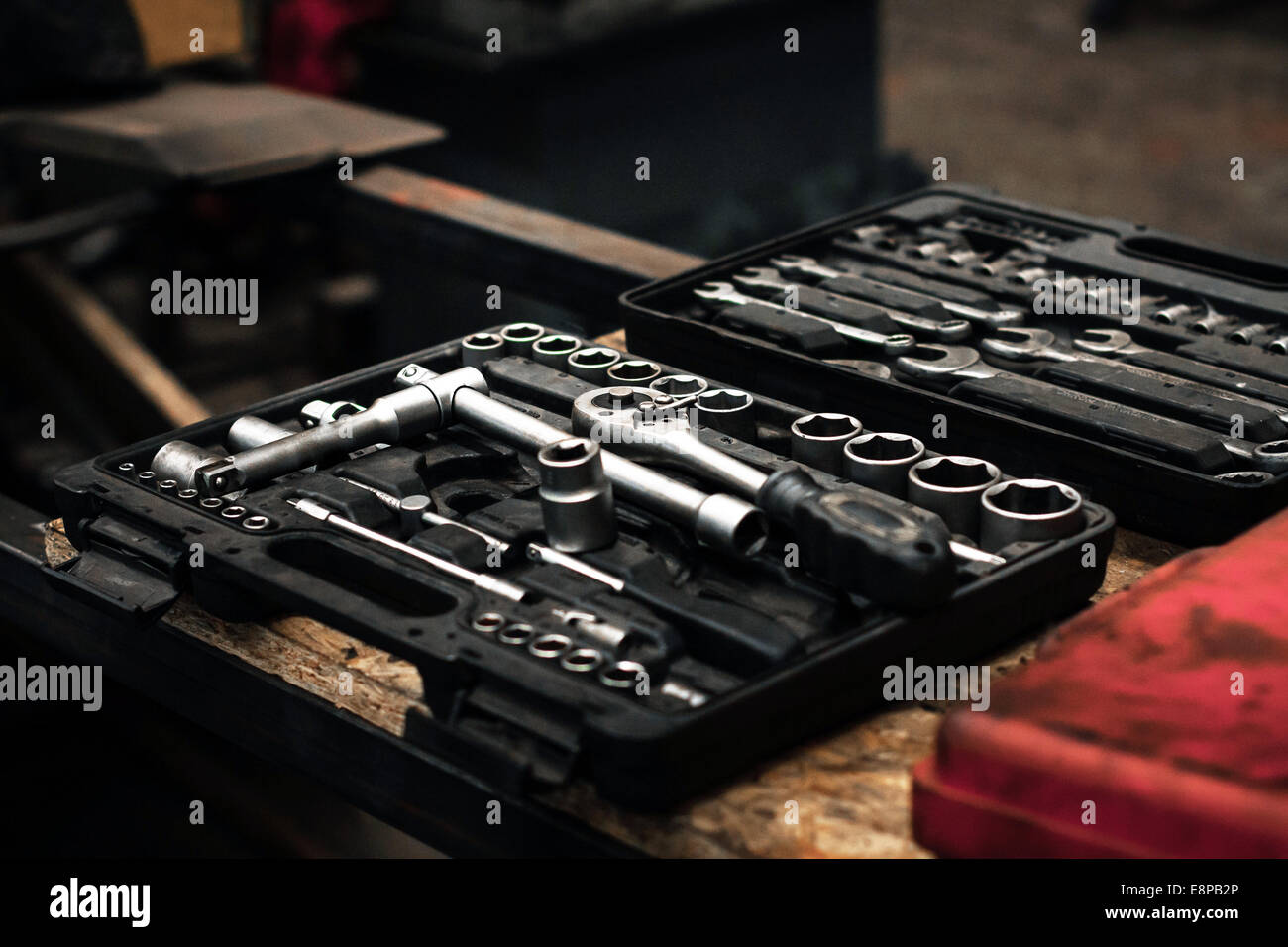 Industrial kit tools closeup Stock Photo - Alamy