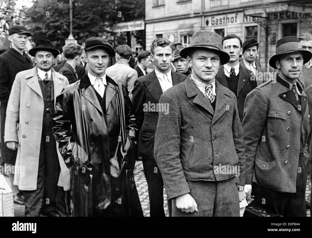 The picture from a Nazi news report shows Sudeten German refugees who ...