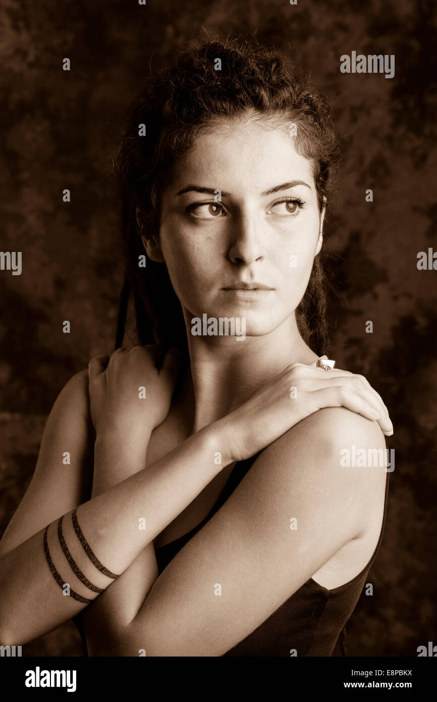 Arms crossed hands on shoulders hi-res stock photography and images - Alamy