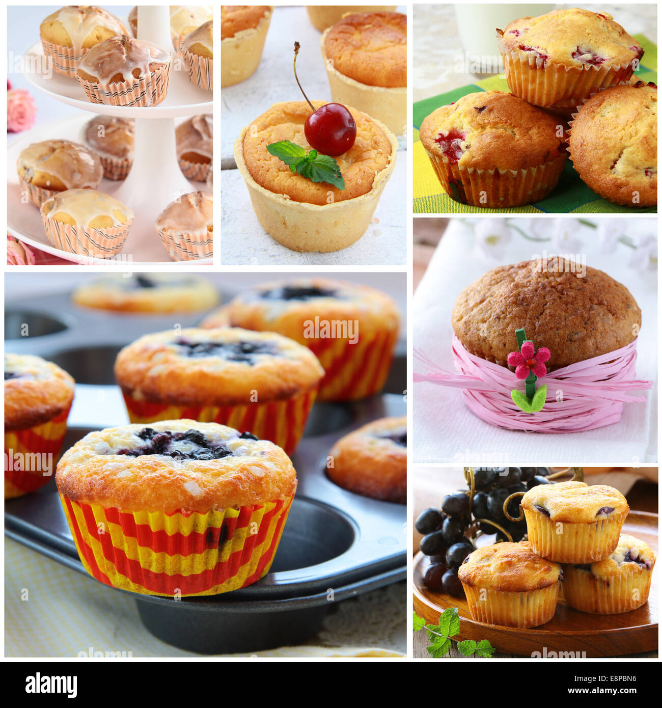 Set different homemade pastries muffins with berries Stock Photo - Alamy