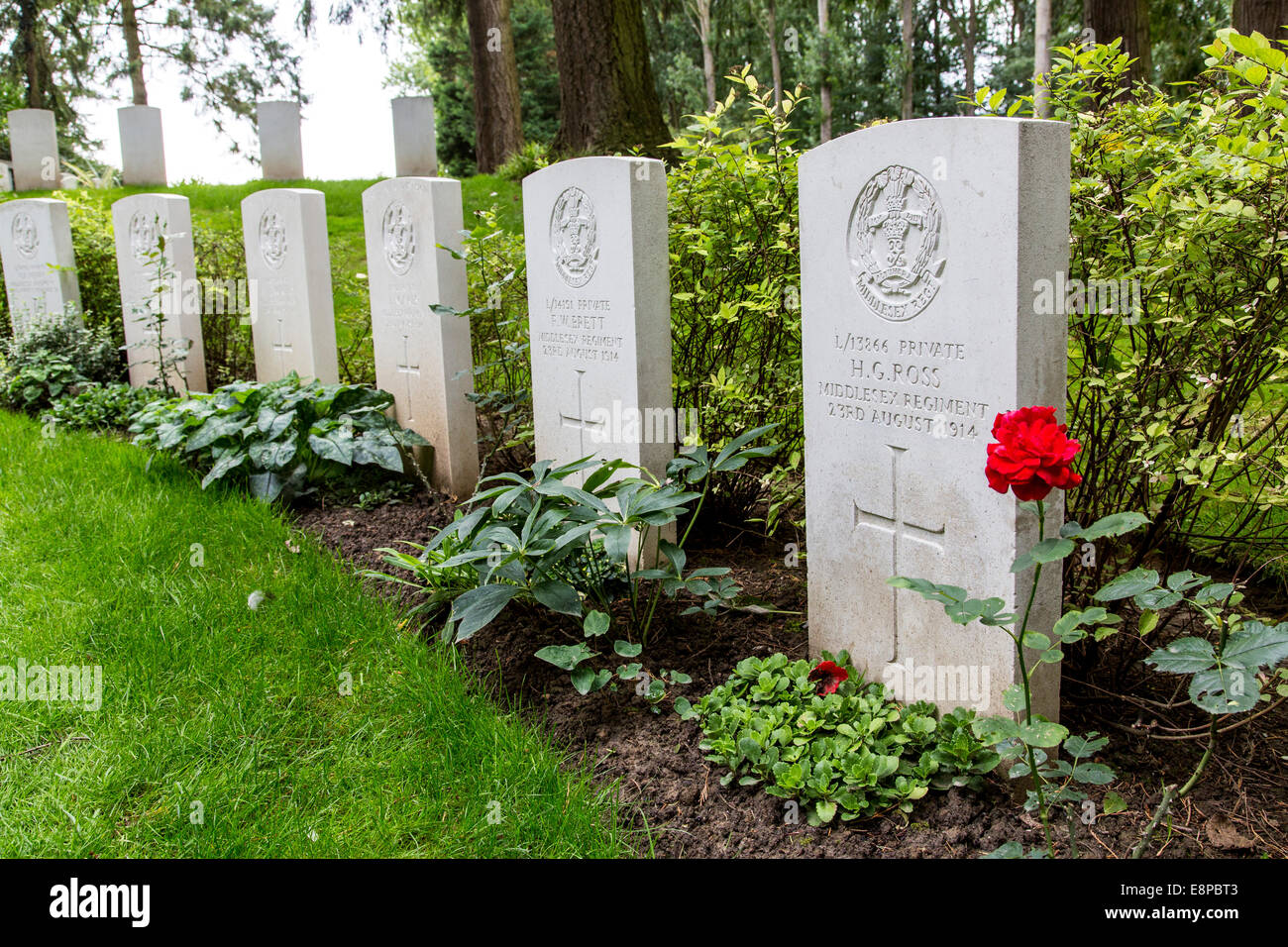 Military cemetery of Saint Symphorien, German and British war graves ...