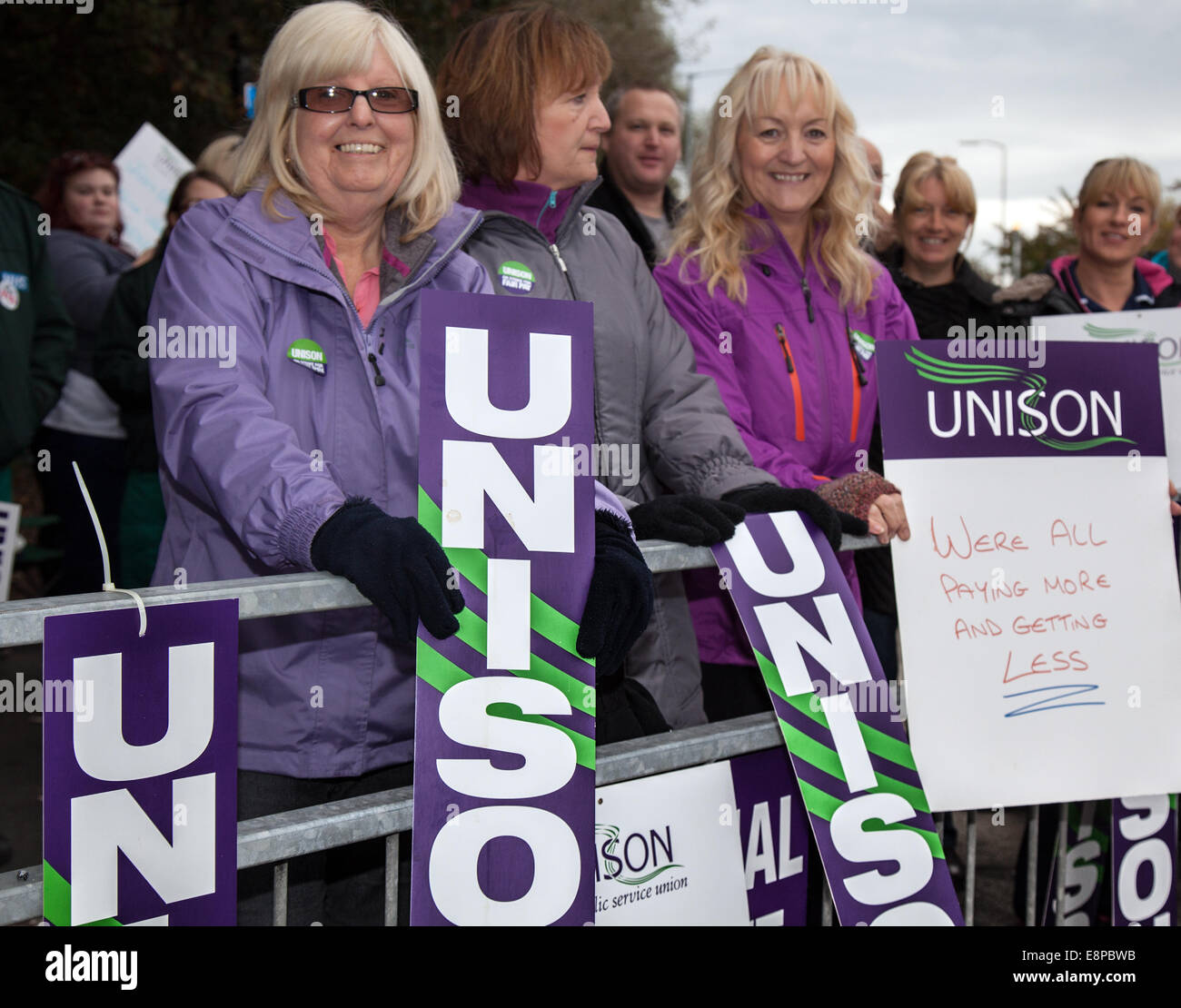 NHS Unison protest in Kew, Southport, Merseyside, UK October 2014 ...