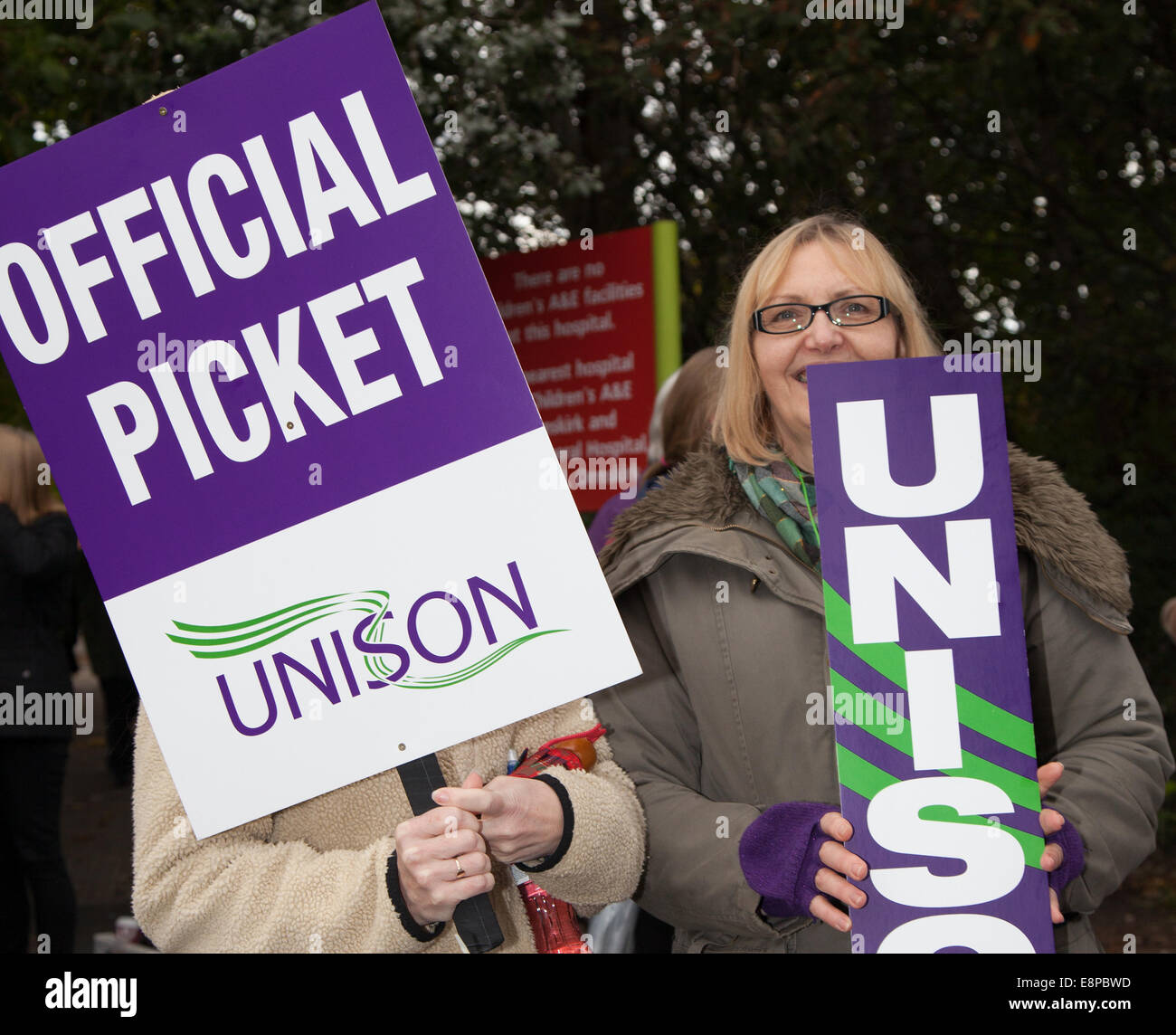 NHS Unison protest in Kew, Southport, Merseyside, UK October 2014 ...