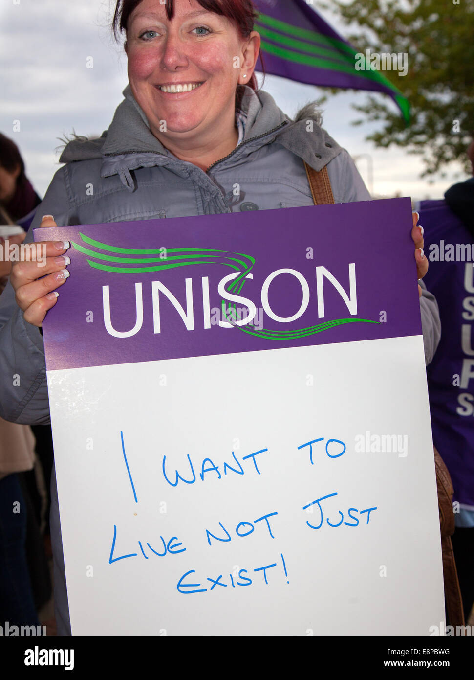 NHS Unison protest in Kew, Southport, Merseyside, UK October 2014 ...