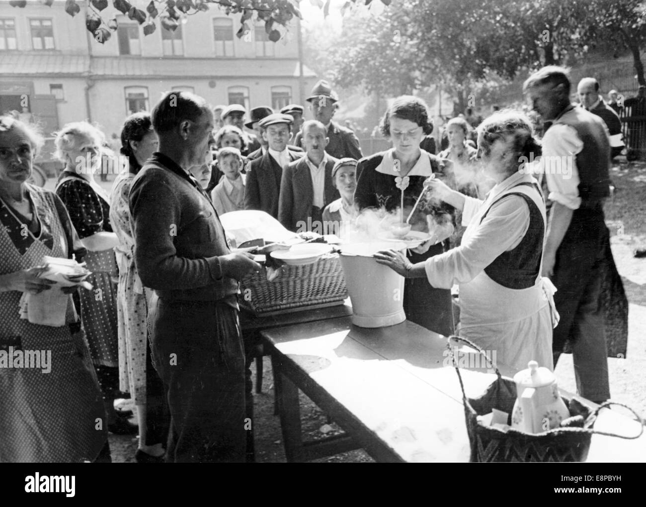 The picture from Nazi news reports shows Sudeten German refugees who ...