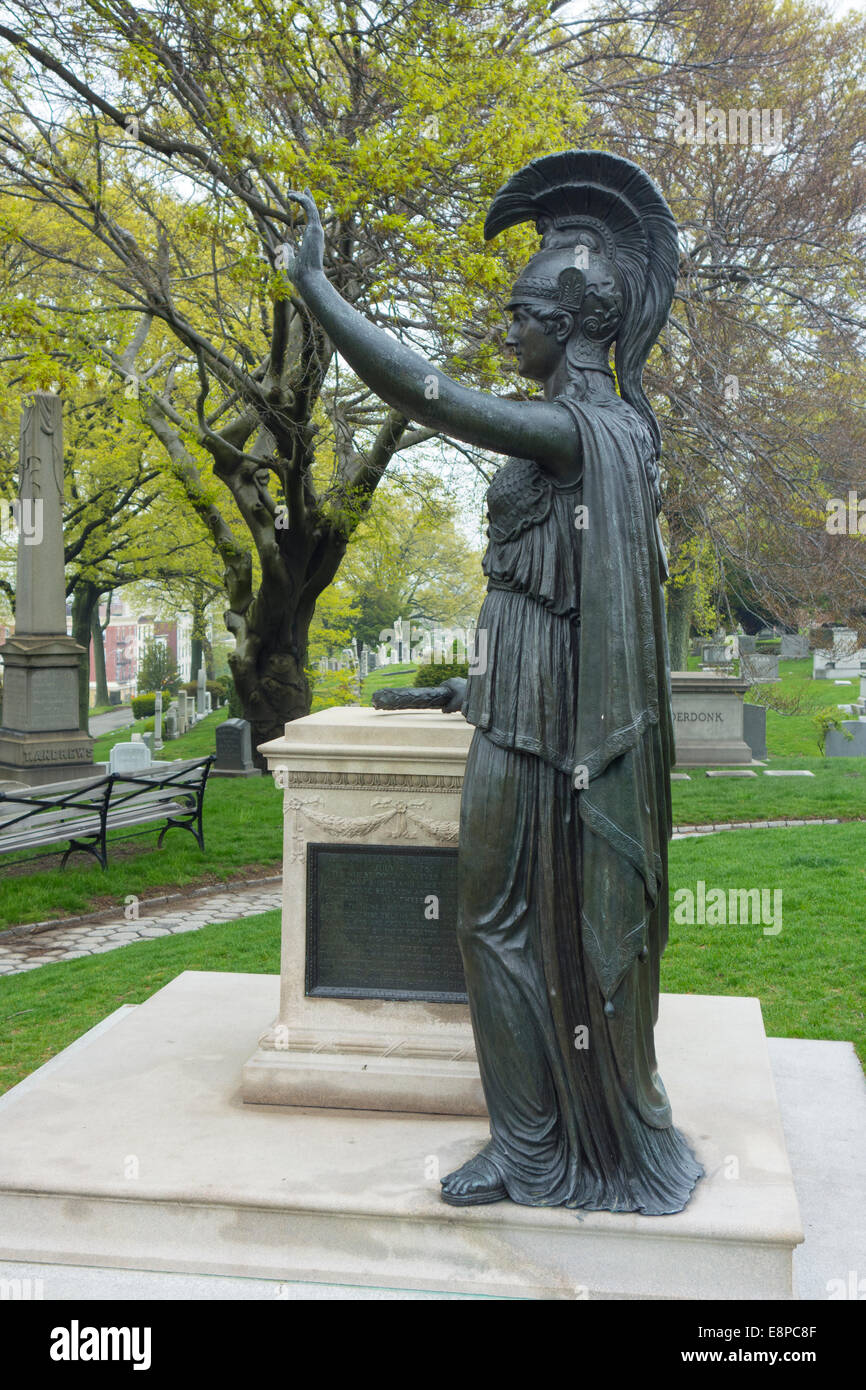 Minerva statue in Green-Wood Cemetery Stock Photo - Alamy
