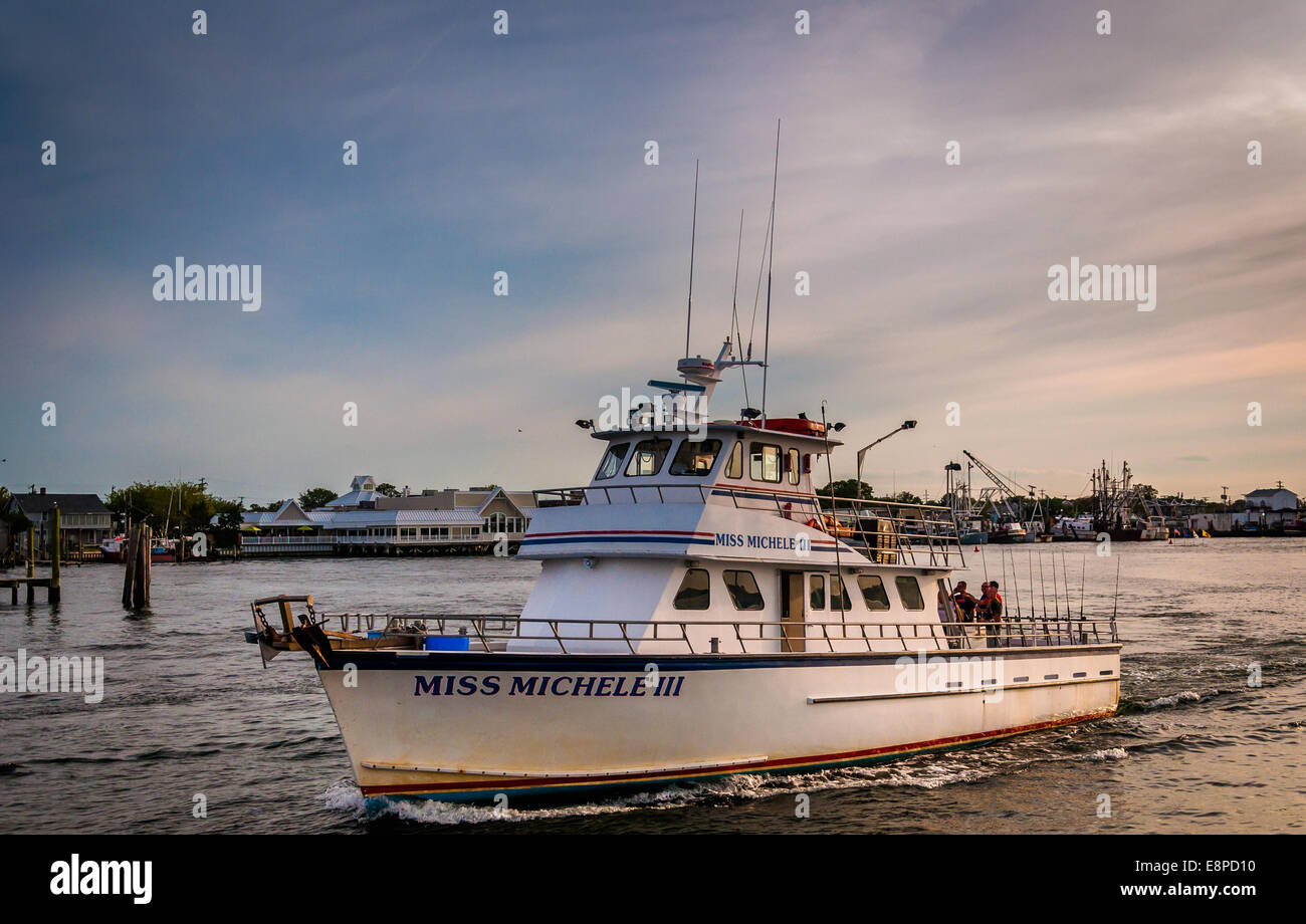 Boat in the Manasquan Inlet, Point Pleasant Beach, New Jersey Stock ...