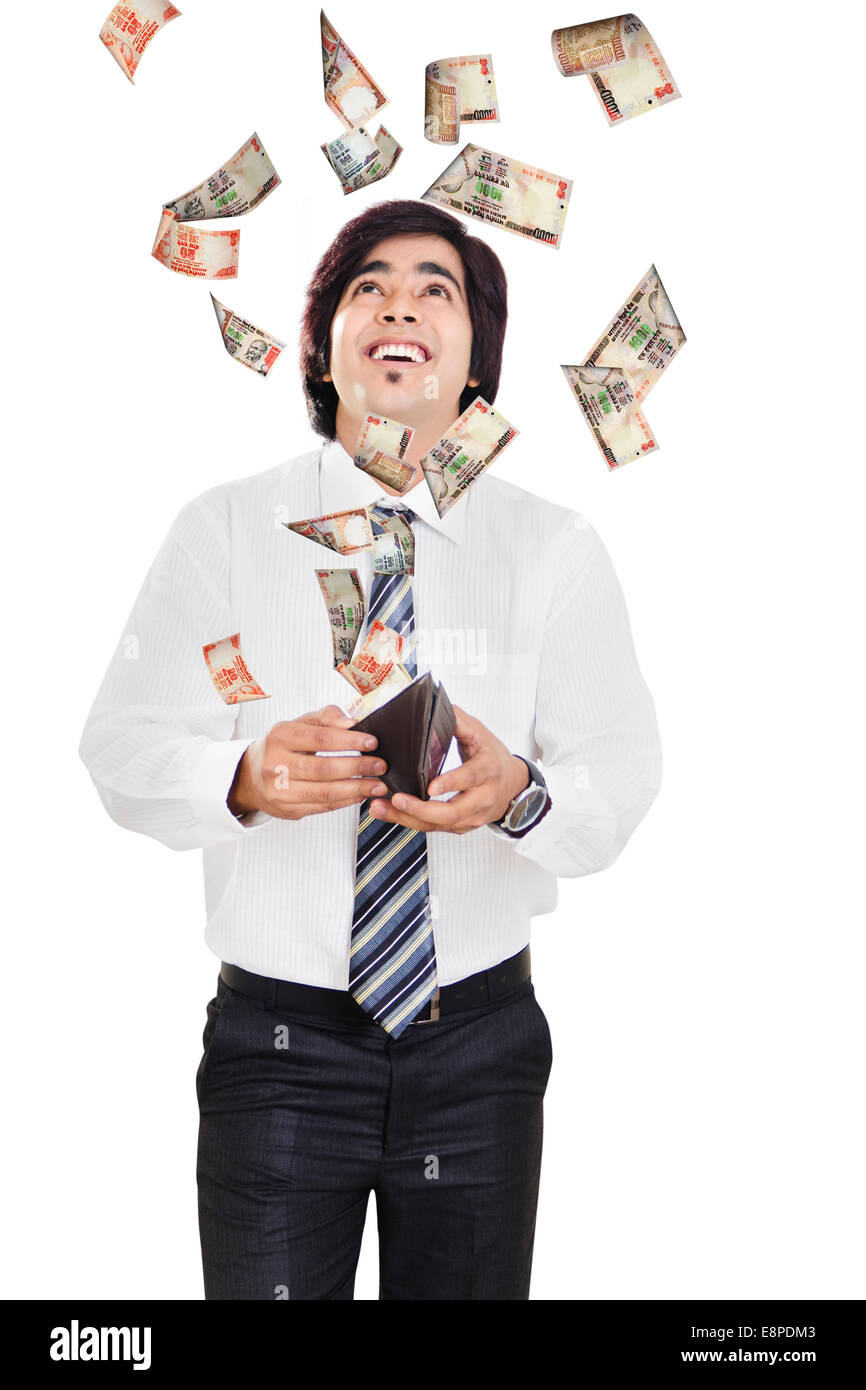 Indian business man falling money hi-res stock photography and images ...
