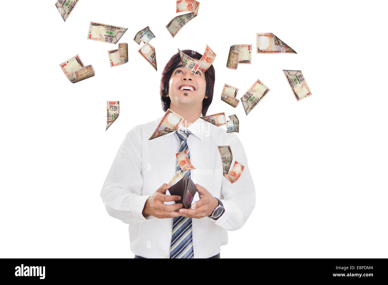 Indian business man falling money hi-res stock photography and images ...