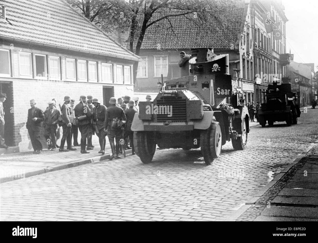 The Nazi propaganda photo shows the arrival of German troops in Danzig ...