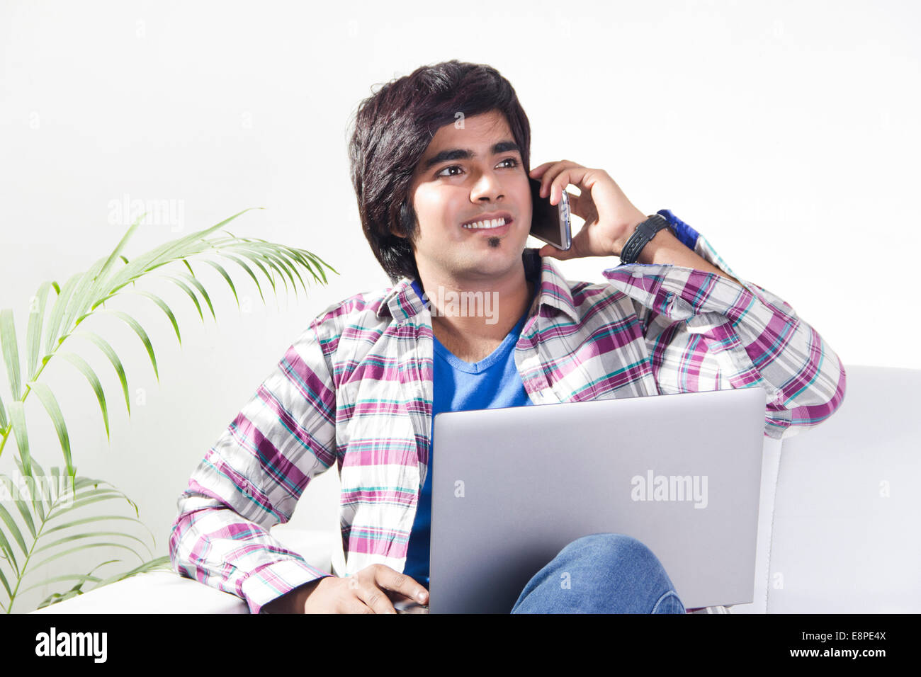 indian model with laptop Stock Photo - Alamy