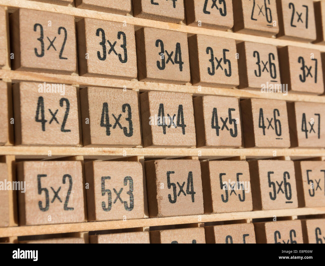 Educational wooden multiplication table Stock Photo - Alamy