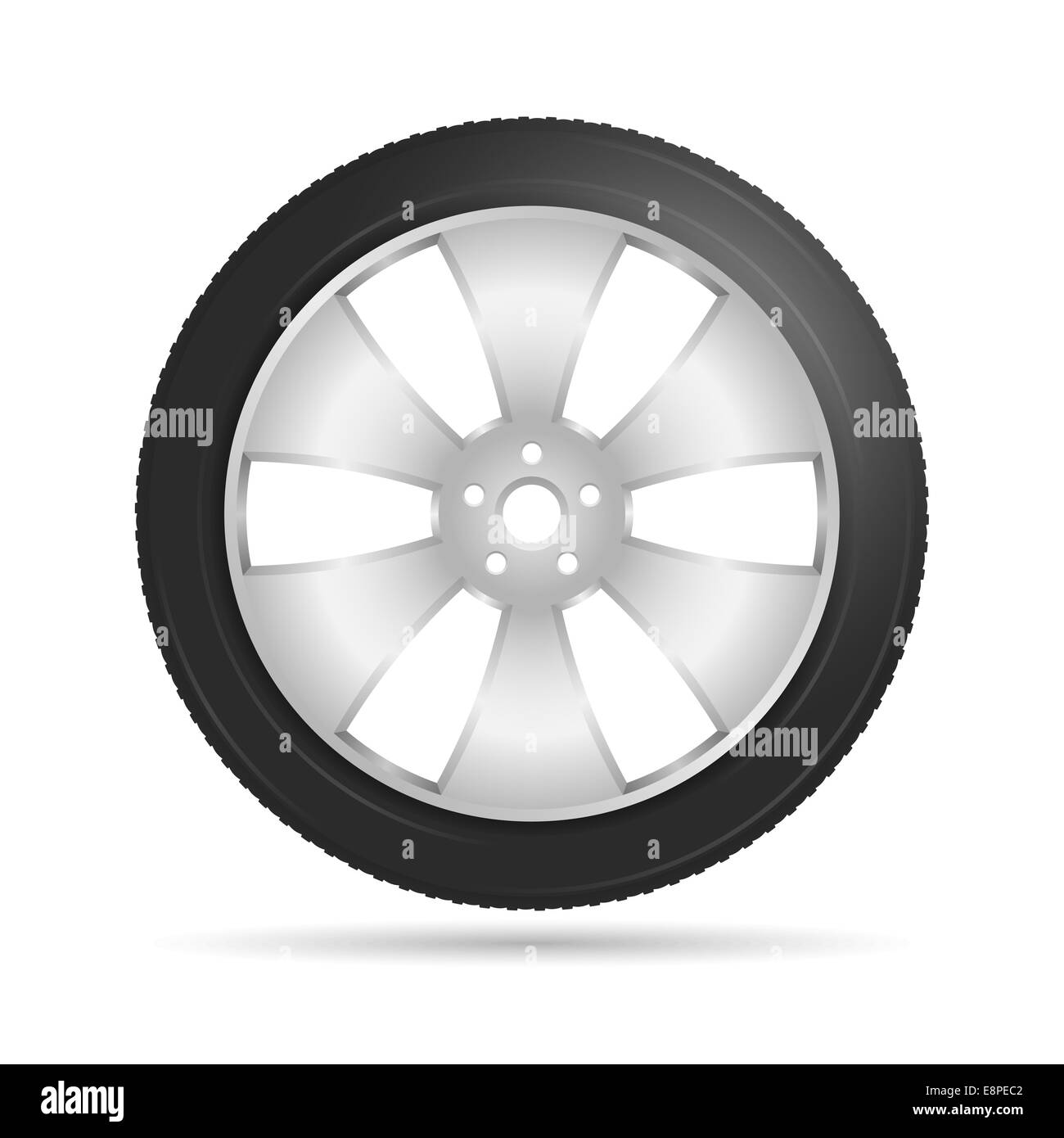 Car wheel on white background Stock Photo - Alamy